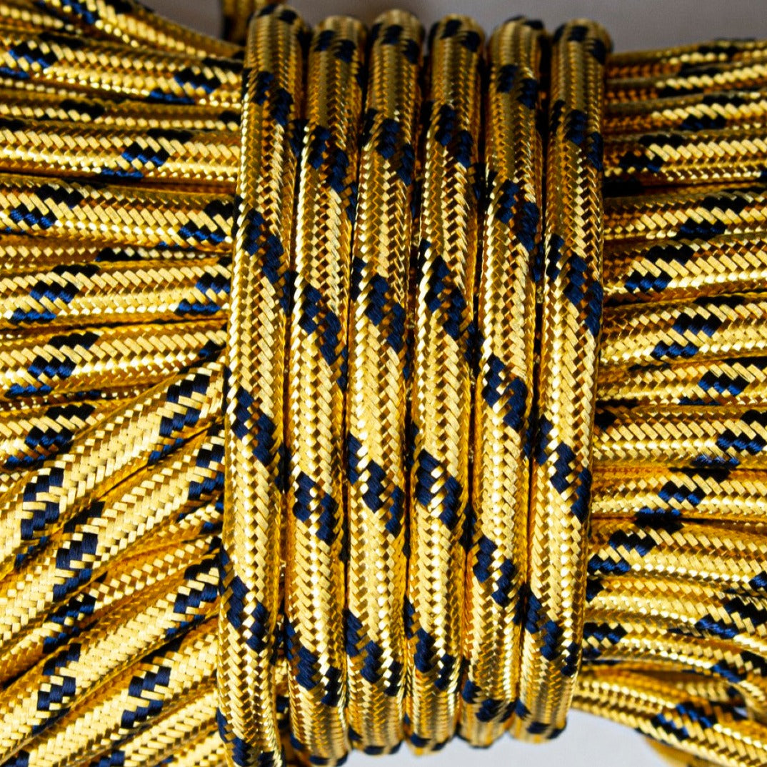 2% Gold and Coloured Flecked Cord - Navy – Hand & Lock
